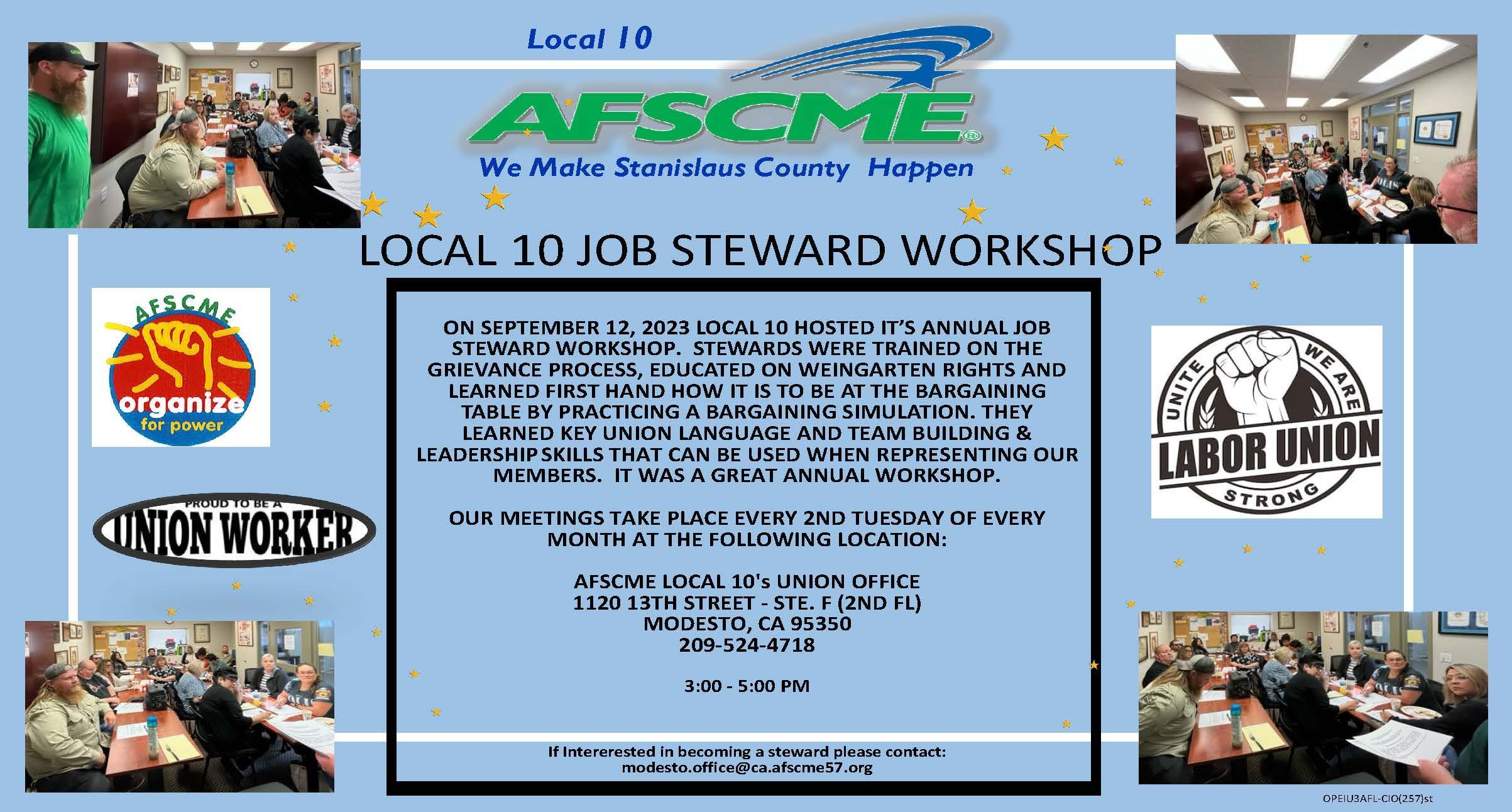 ANNUAL JOB STEWARD WORKSHOP | District Council 57